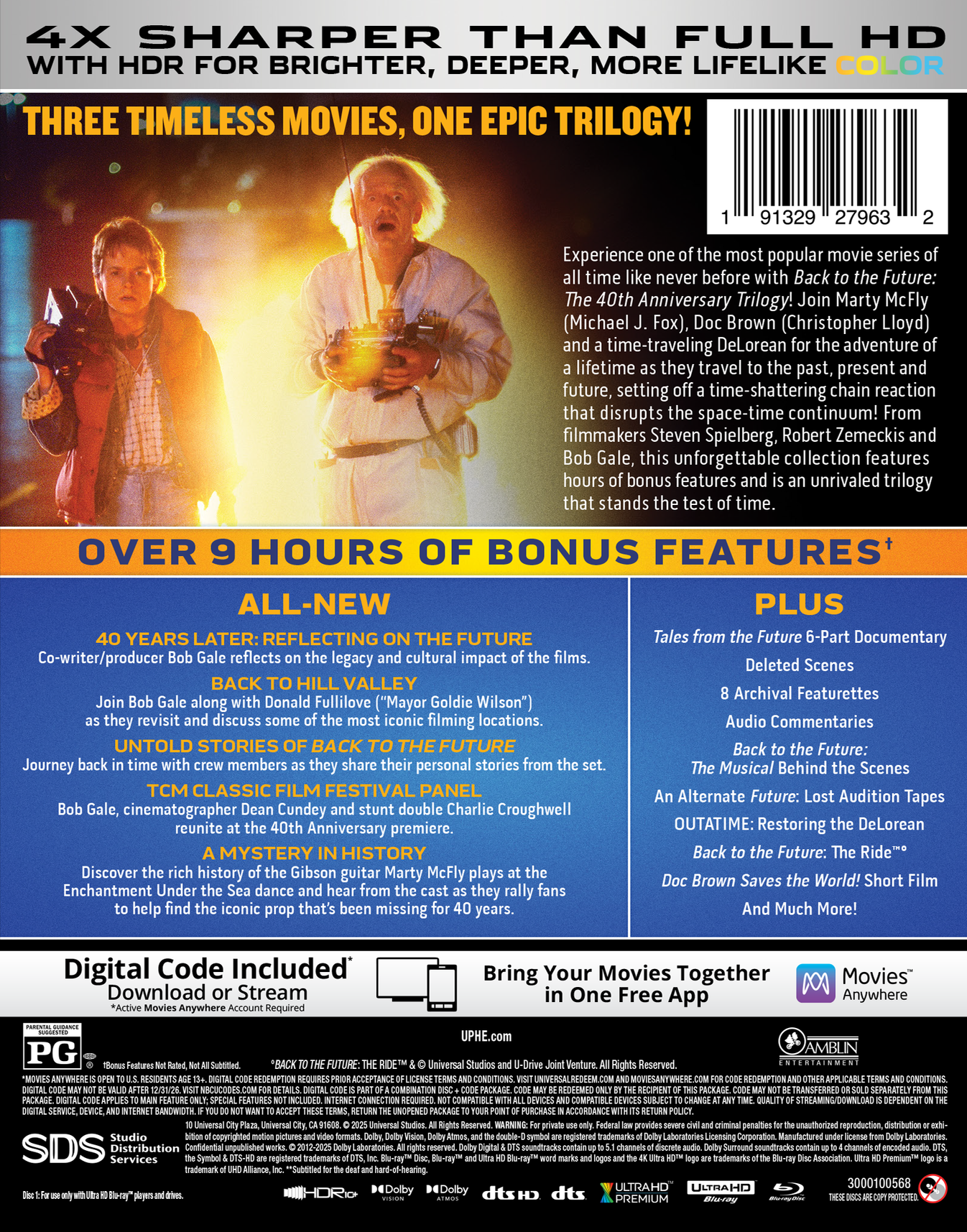Back to the Future 40th Anniversary Trilogy (4K Ultra HD + Blu-ray ...