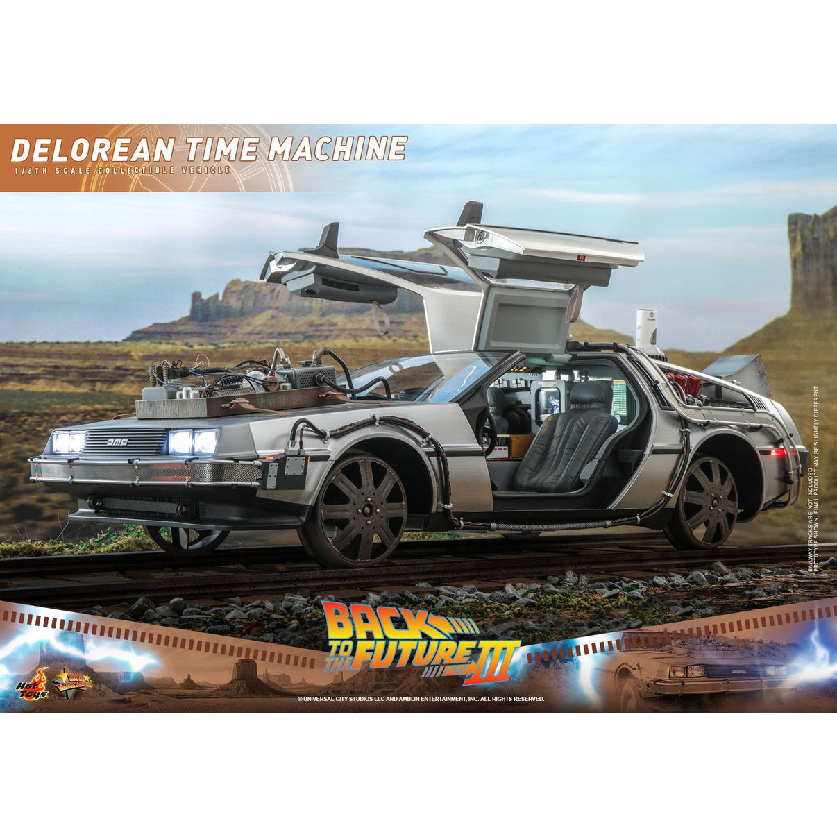 Hot Toys Back to the Future Part III 1:6 Scale DeLorean Time Machine ...