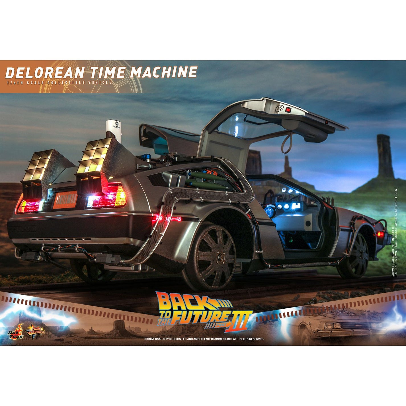 Hot Toys Back to the Future Part III 1:6 Scale DeLorean Time Machine ...
