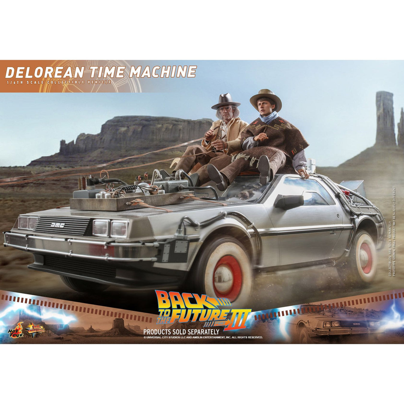 Hot Toys Back to the Future Part III 1:6 Scale DeLorean Time Machine ...