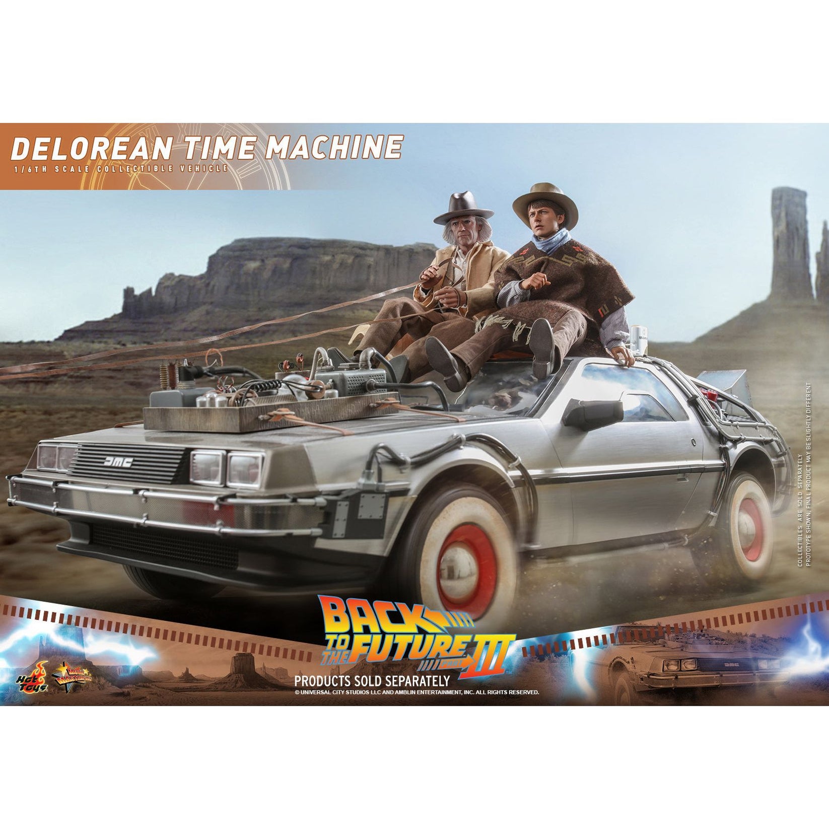 Hot Toys Back to the Future Part III 1:6 Scale DeLorean Time Machine ...