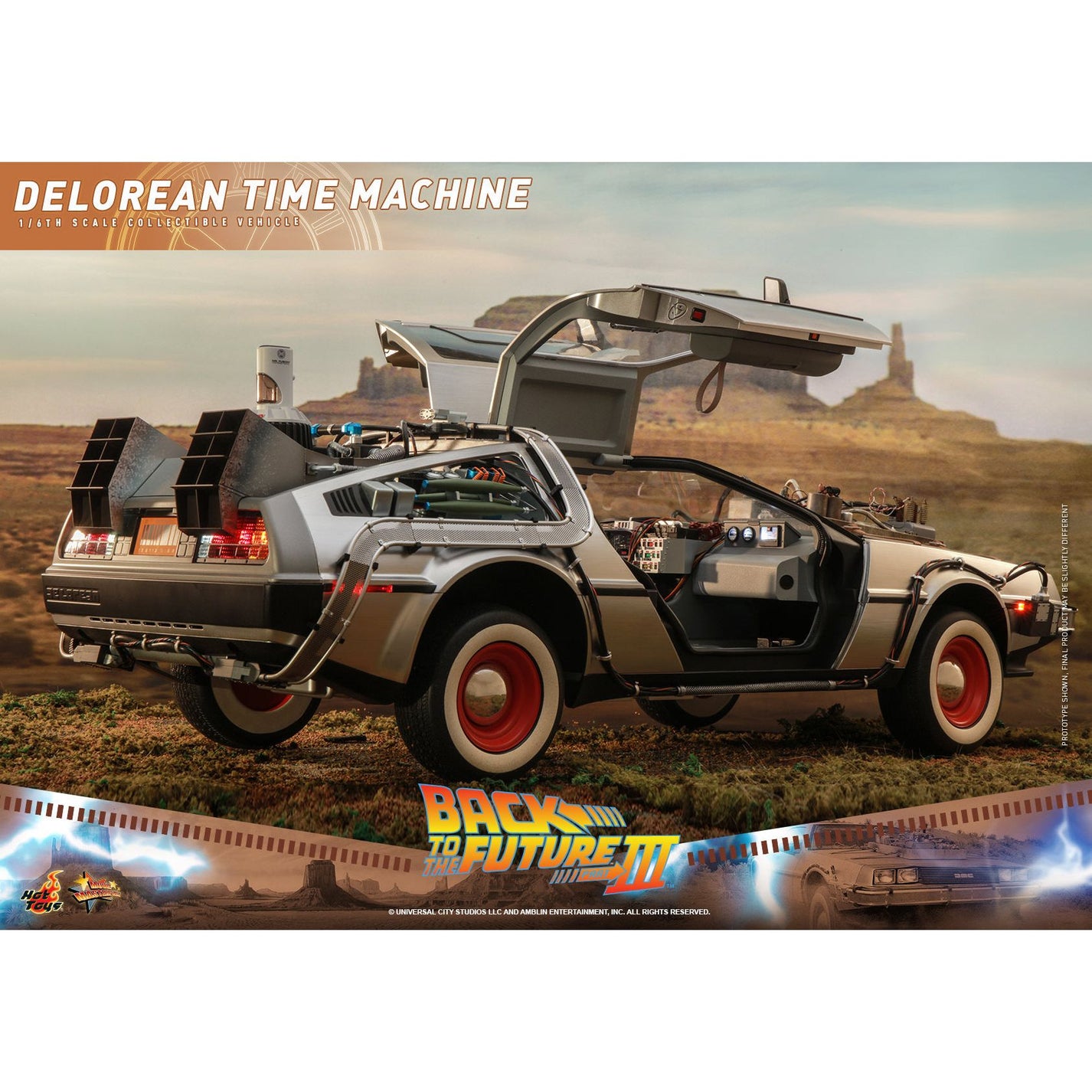 Hot Toys Back to the Future Part III 1:6 Scale DeLorean Time Machine ...