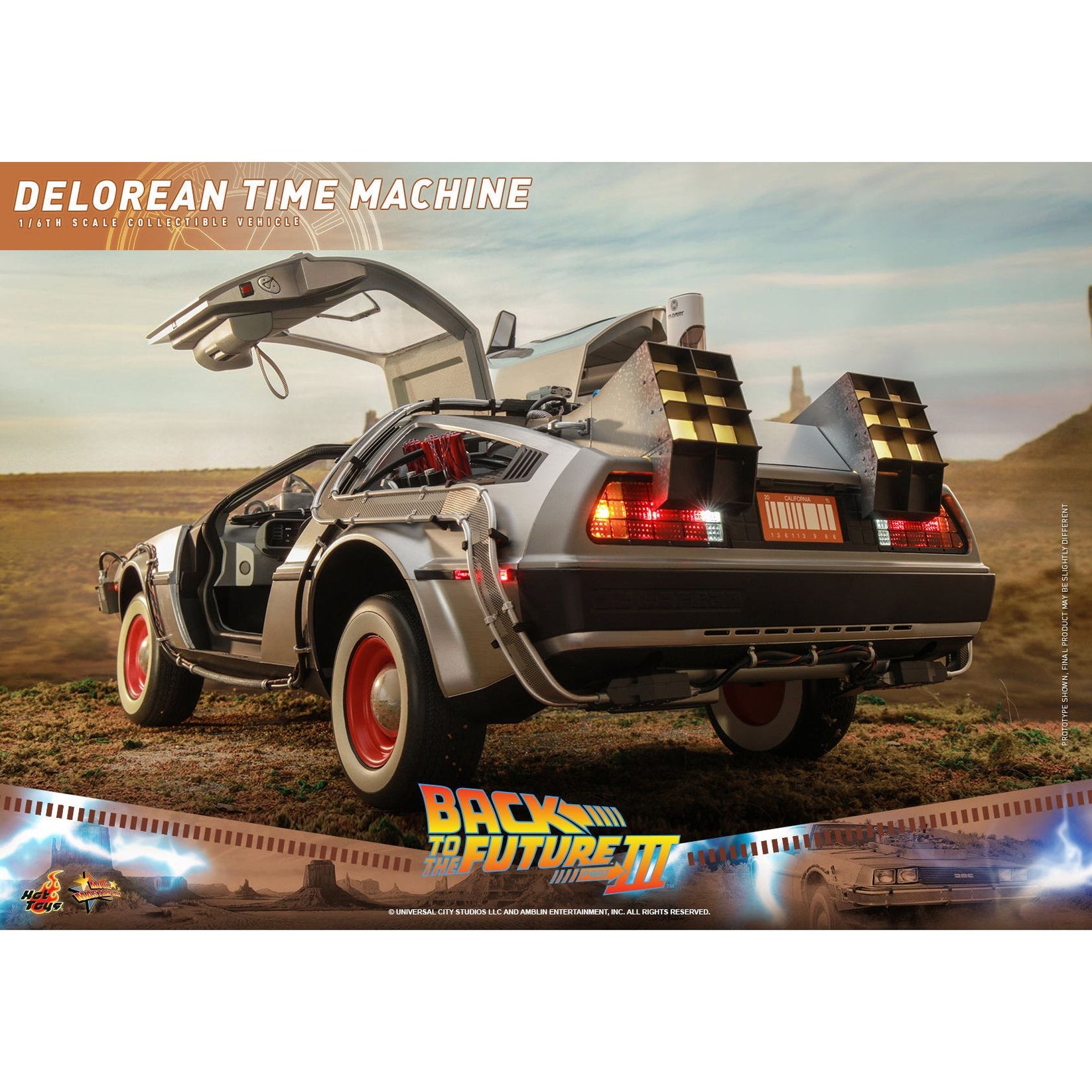Hot Toys Back to the Future Part III 1:6 Scale DeLorean Time Machine ...
