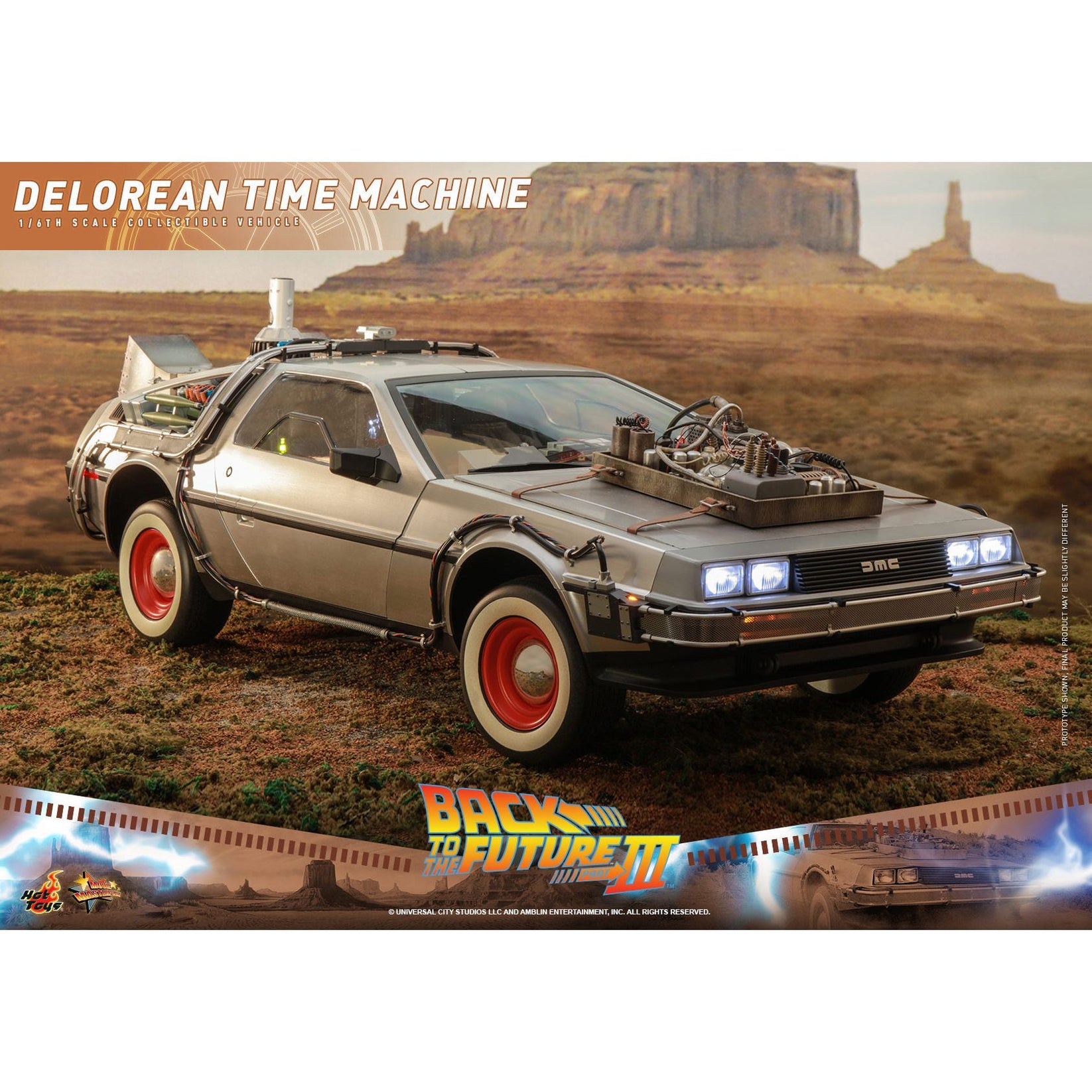 Hot Toys Back to the Future Part III 1:6 Scale DeLorean Time Machine ...