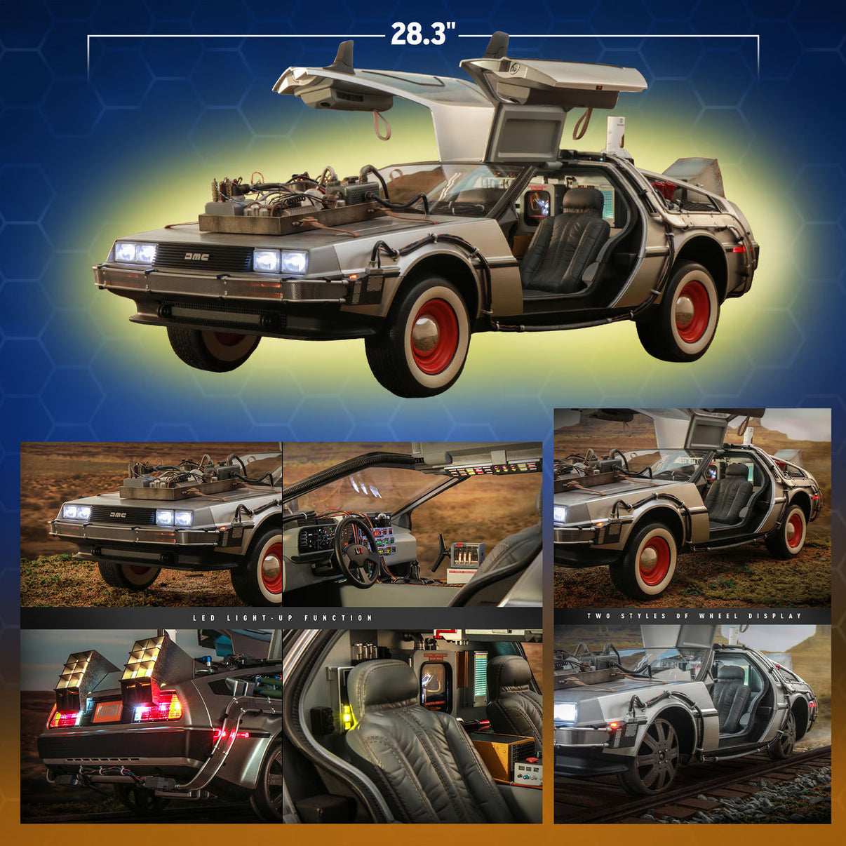 Hot Toys Back to the Future Part III 1:6 Scale DeLorean Time Machine ...